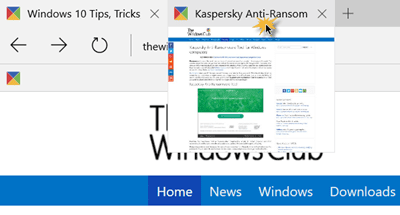 How To Disable Tab Preview Thumbnails Of Microsoft Edge Web Browser In ...