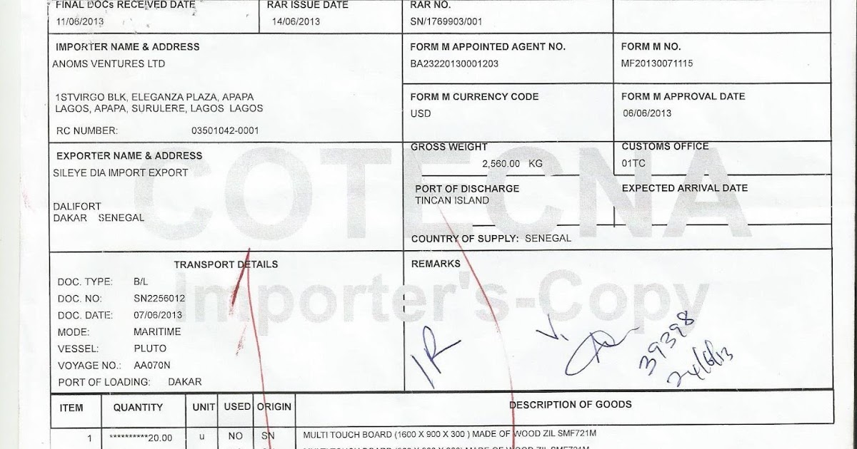 Importation to Nigeria- On Air cargo, On Sea Cargo. Ocean shipping ...