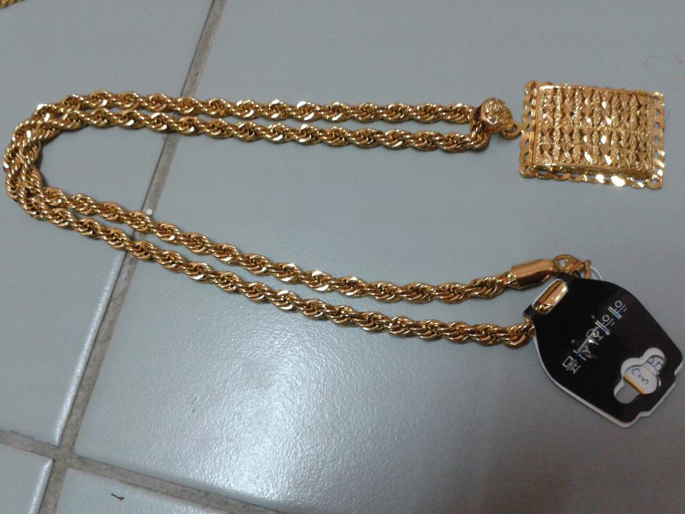 Koleksi.aleesya: Set Rantai & Buah Emas Korea-SL01-15