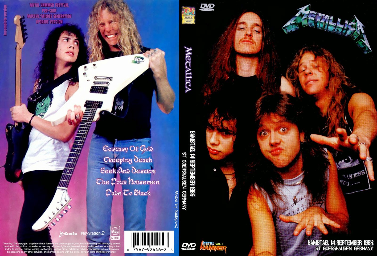 BANCA DO ROCK Rock Concert DVD: 3112 - DVD - METALLICA 1985 - BOOTLEG