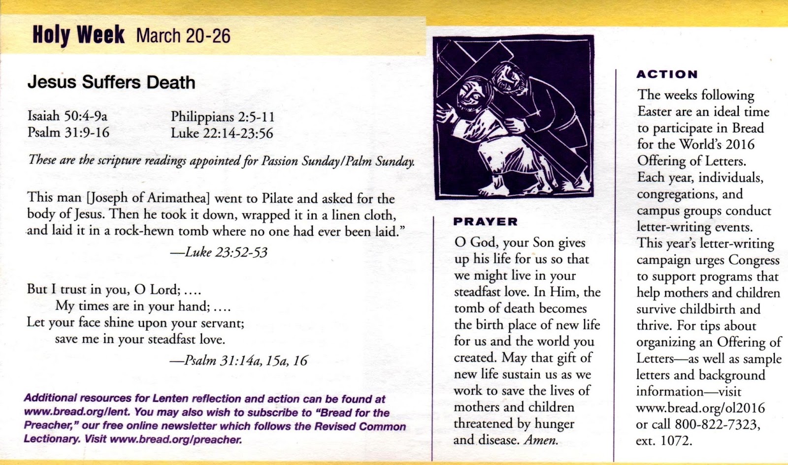 Bread New Mexico Blog: Lenten Prayers and Reflections for Holy Week