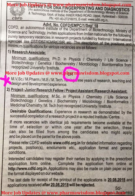 CDFD (Centre for DNA Fingerprinting & Diagnostics) - Invite ...