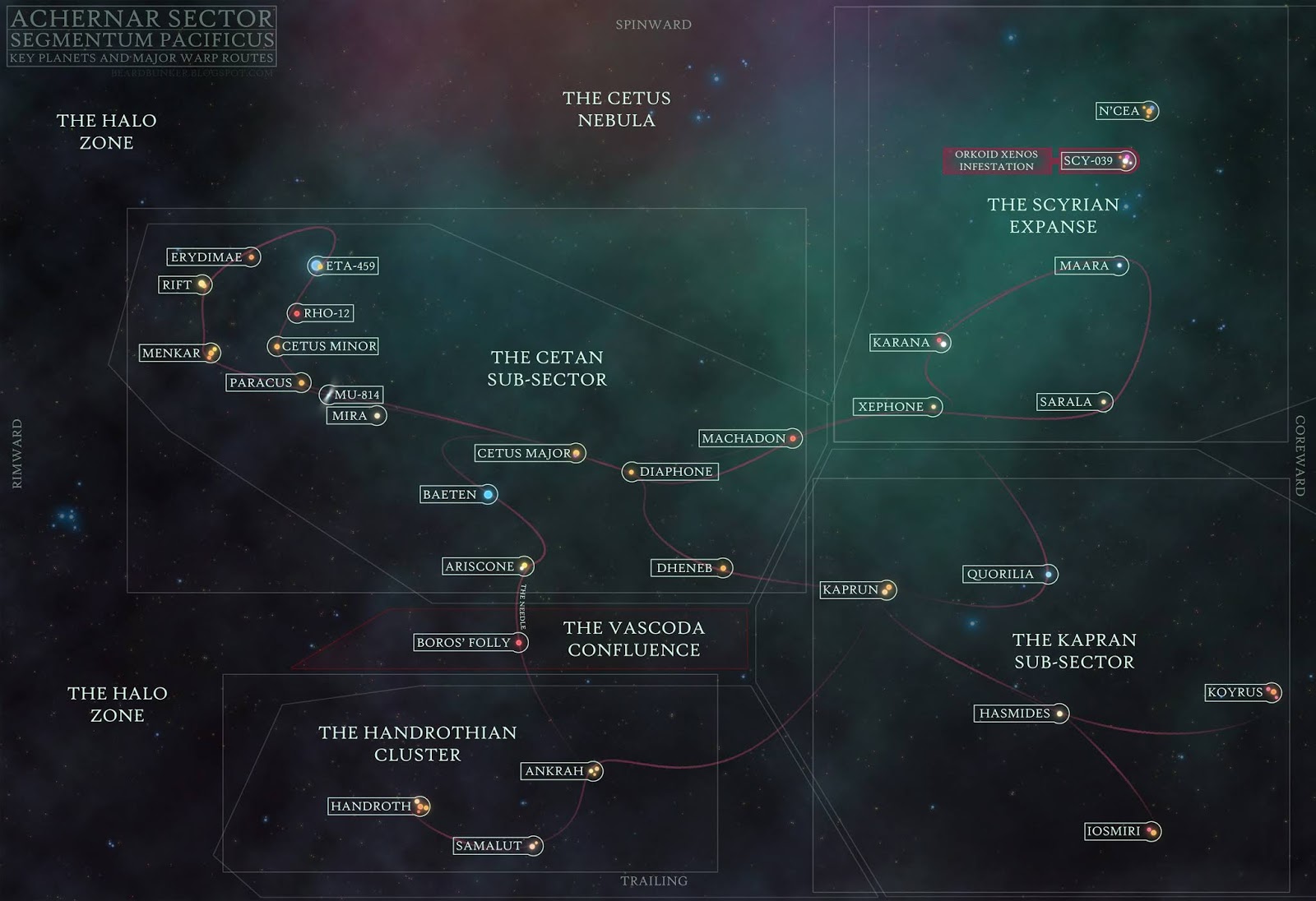 Interactive sector map: the Achernar Sector