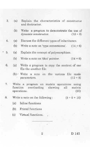 Bharathiar University B.C.A Object Oriented Programming with C++ Second ...