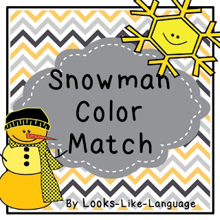 Classroom Freebies Too: Snowman Color Match Game from Looks-Like-Language