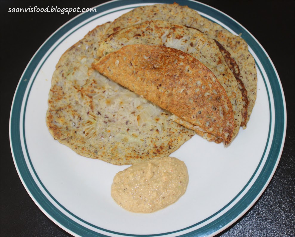 Saanvis food: Mixed Sprouts Dosa