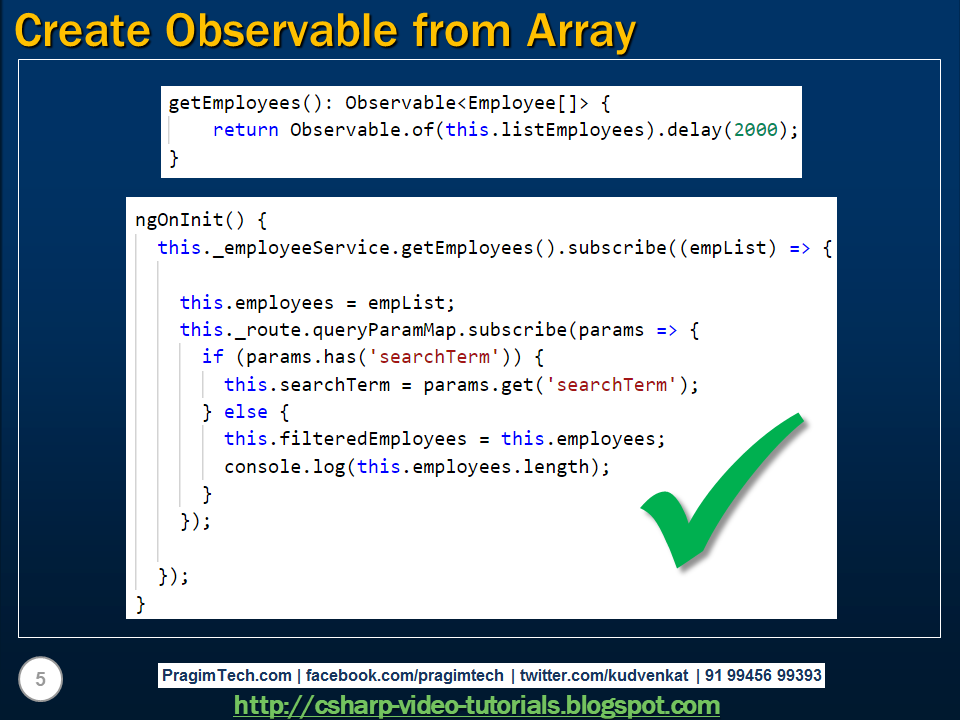 Sql Server And C Video Tutorial Create Observable From Array Slides