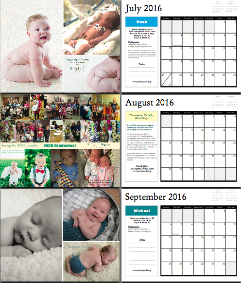 Preemie Prints Information Blog: 2016 Preemie, NICU, & Angel Baby Calendar