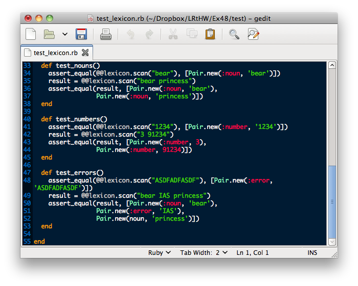 Testhead Exercise 48 Advanced User Input Learn Ruby The Hard Way Practicum