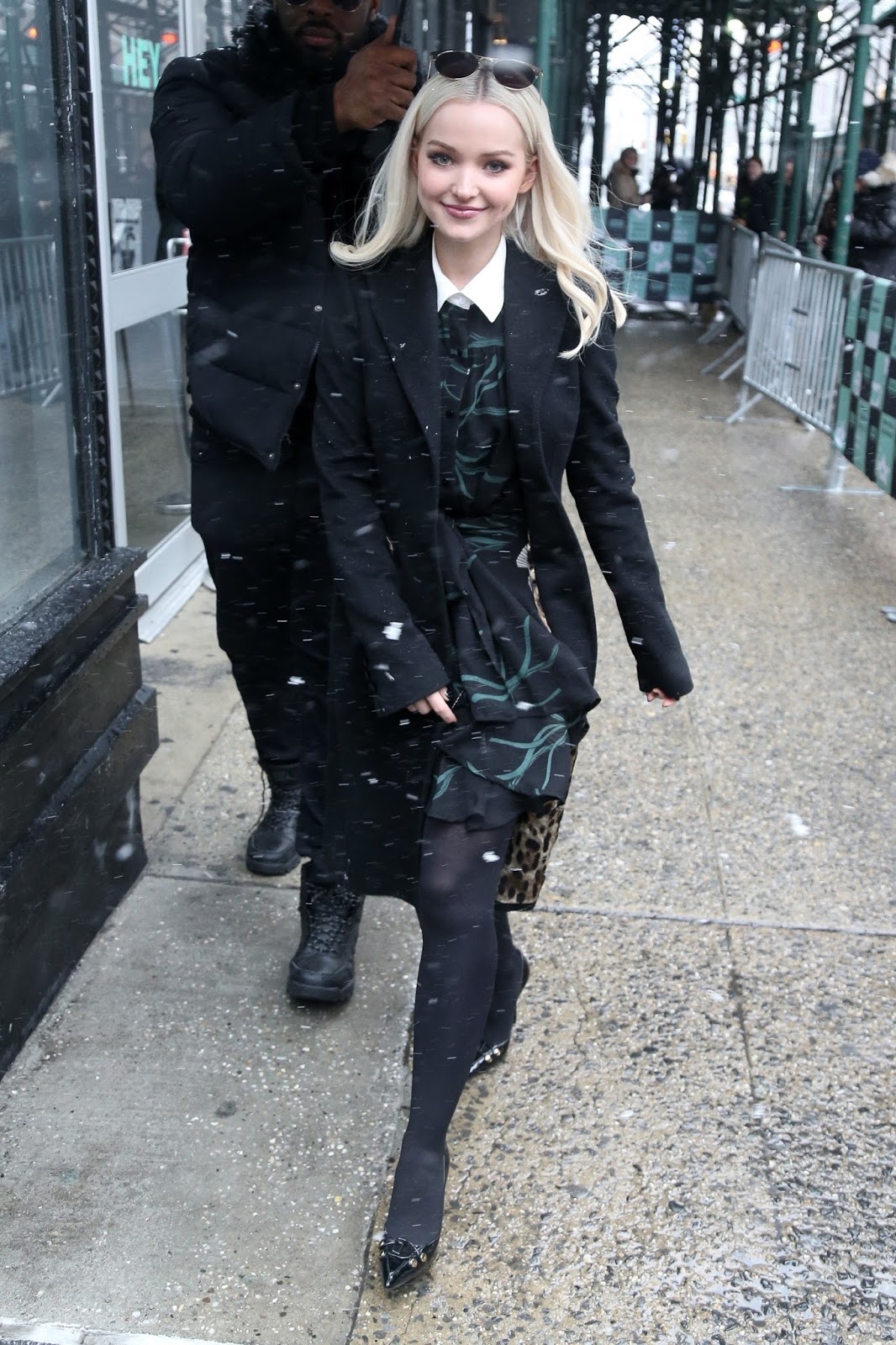 Dove Cameron visits AolBuild on a snow filled day in New York City ...