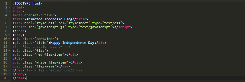 Membuat Bendera indonesia Dengan HTML,CSS,JAVASCRIPT