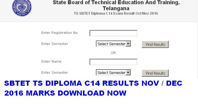 Declared TS SBTET Diploma C14 Results 2016-17 1st,2nd 3rd Year ...