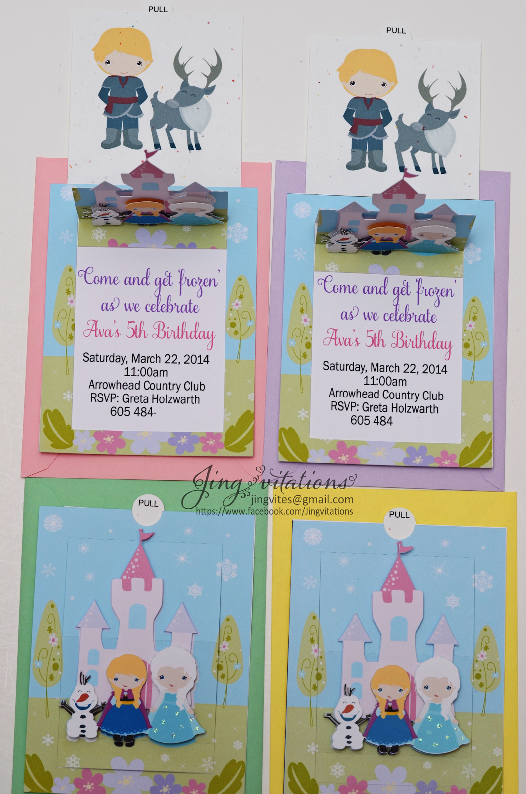 Birthday and Baby Shower Invitations: Handmade Frozen Snow Princess ...