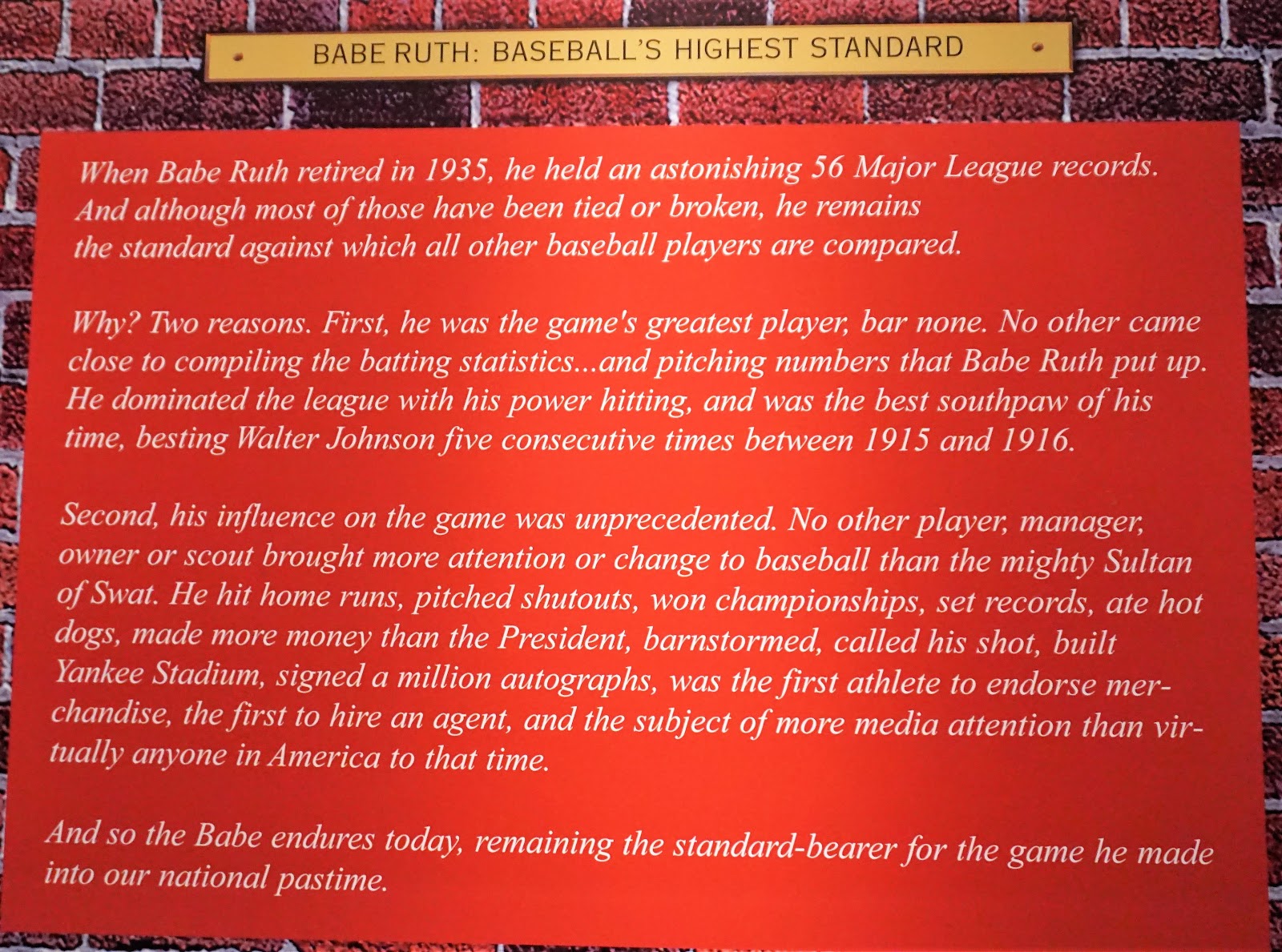 Souvenir Chronicles: BALTIMORE, MARYLAND: THE BABE RUTH HOME AND MUSEUM