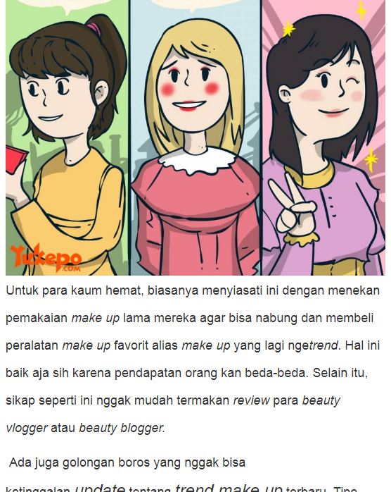 Ternyata Ini Dia Tipe-Tipe Cewek Pecinta Make Up | Infonya Mas Jono