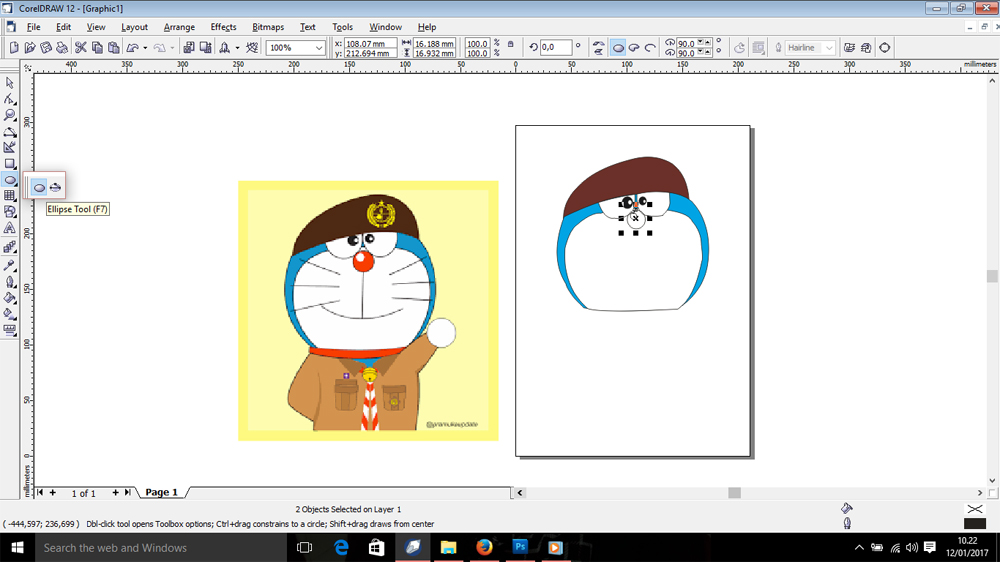 Abu - Abu - Aba - Aba: Tutorial Membuat Poster DORAEMON Dengan Corel Draw