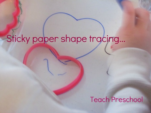 Nouveau Schools: Sticky paper shape tracing in preschool