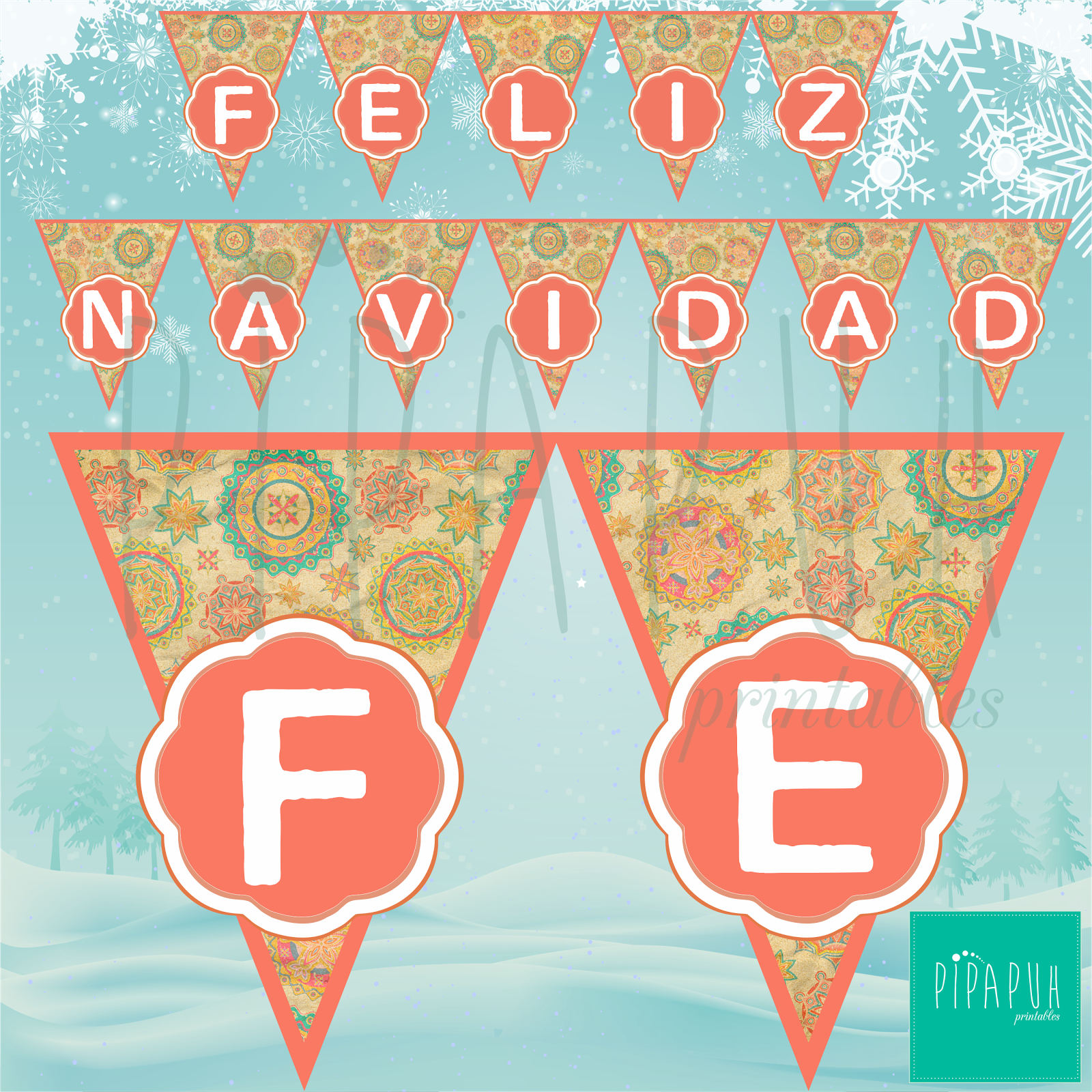 Pipapuh Printables: Banderines Navideños para imprimir