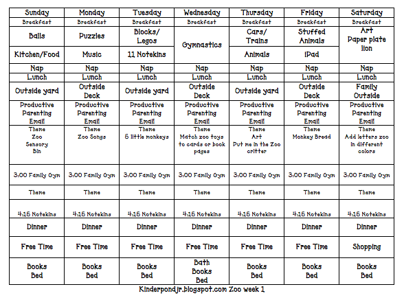 Kinderpond Jr.: Z is for Zoo week 1