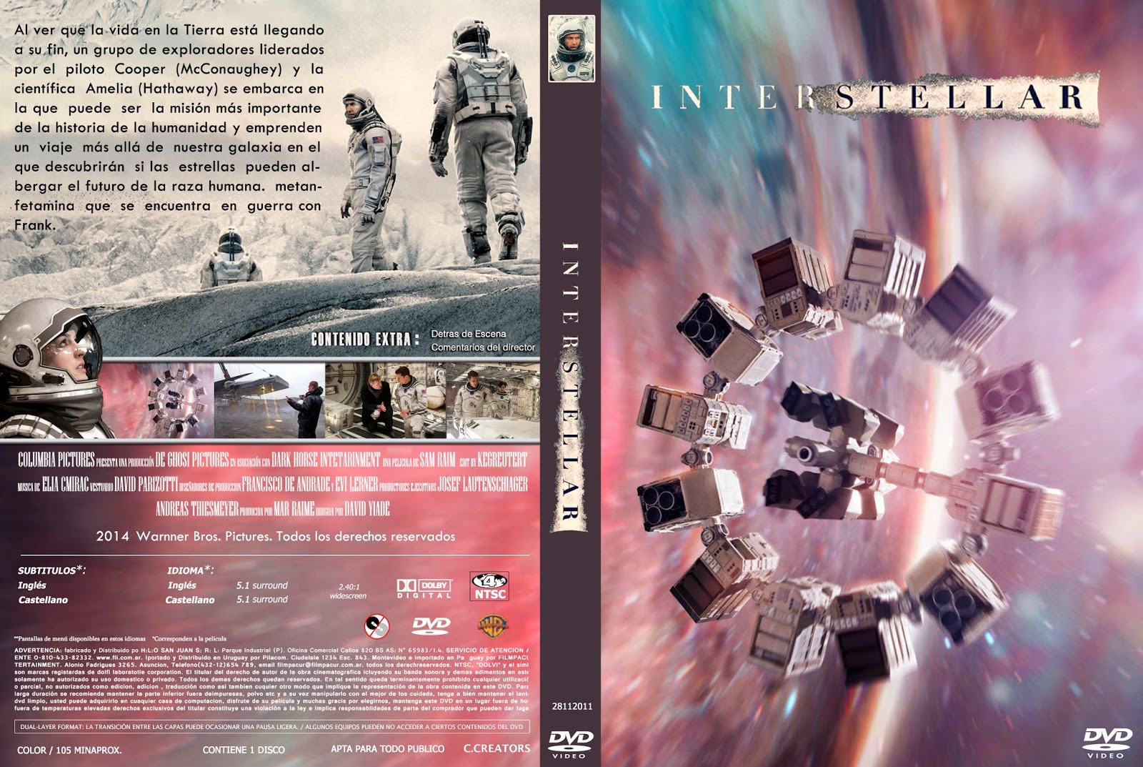 COVERCARATULAS DE DVD - CD COVERCREATORS: INTERSTELLAR DVD 2014
