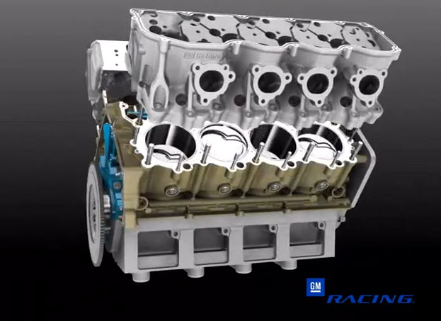 คลิปแอนิเมชั่น3Dการประกอบเครื่องยนต์GM Racing R07 EngineของCHEVROLET ...
