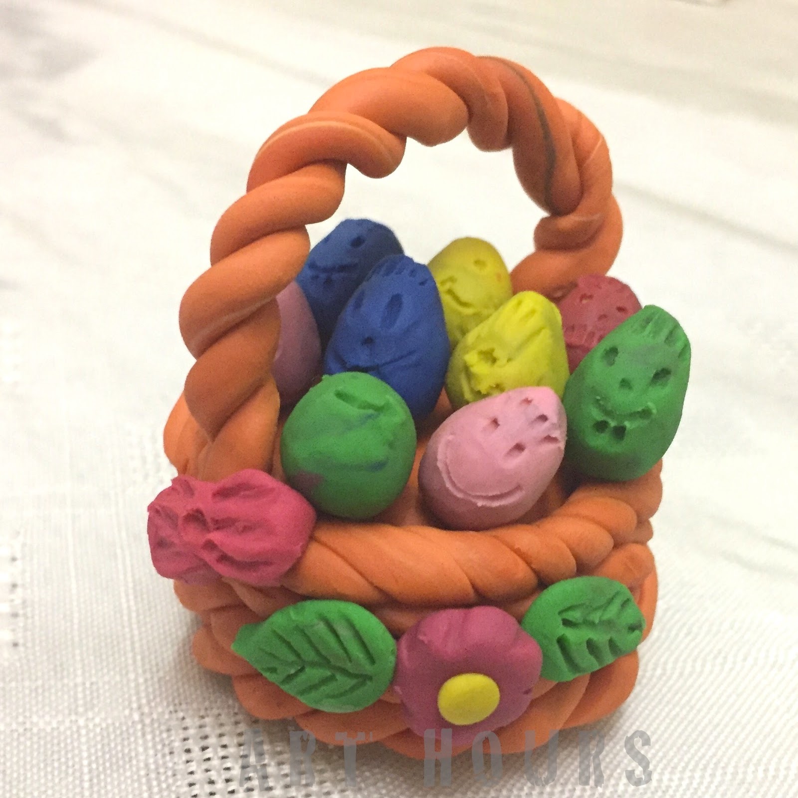 ArchGuide: Easter Basket with Cute Monster Eggs: Clay Modeling Tutorial