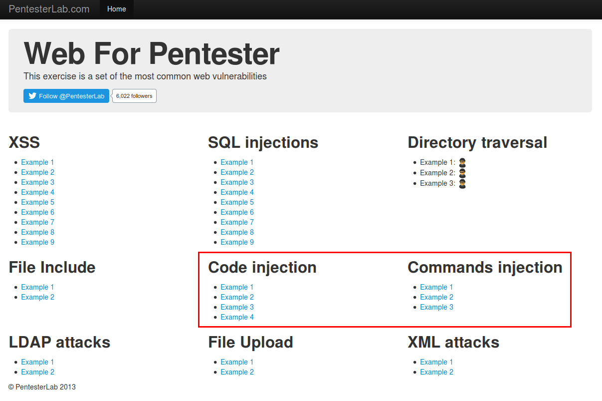 Pentesterlab Write Up Web For Pentester I Code And Commands Injection 