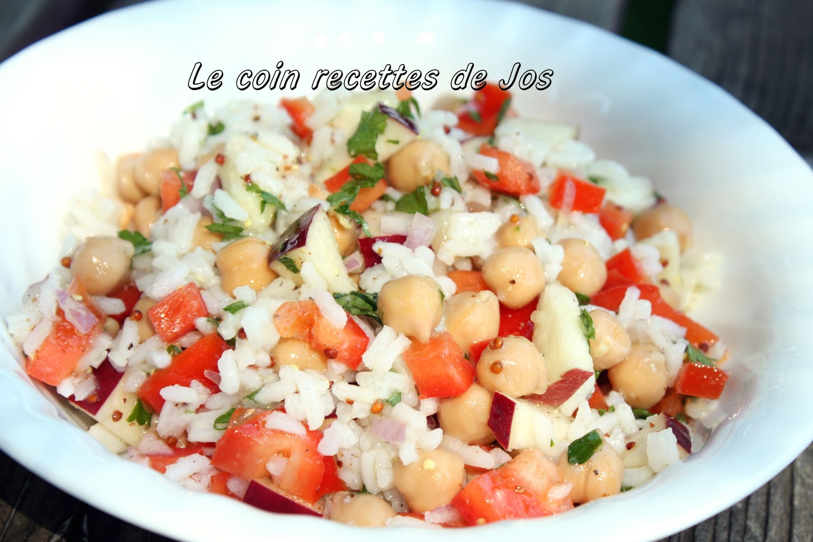 Le coin recettes de Jos: SALADE DE RIZ AUX POMMES ET AU POIVRON