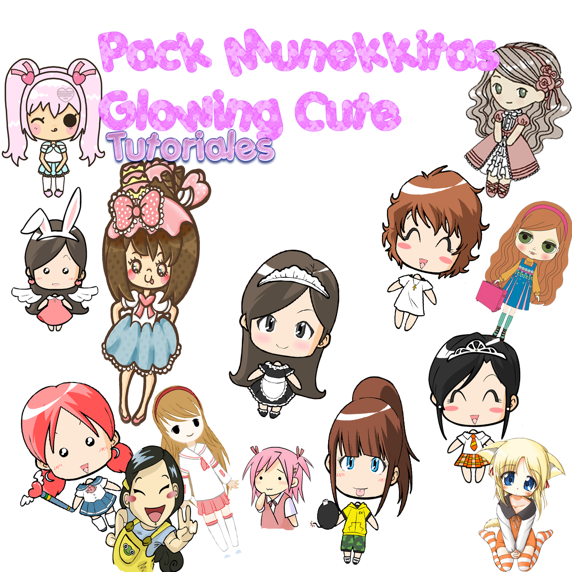 Glowing & Cute: » Pack Munekittas Kawaii