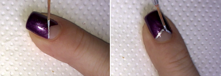 Life World Women: Lilac and silver elegant 'V' shape nail design