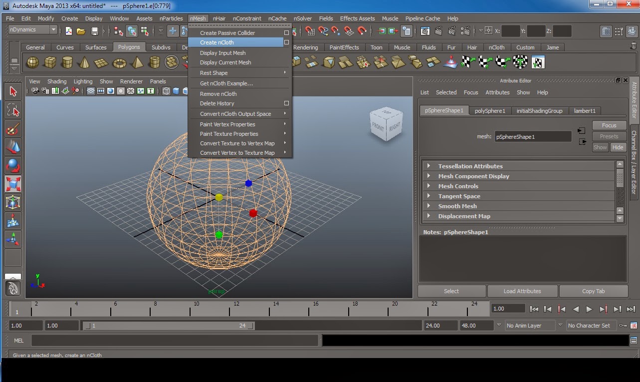 nCloth ง่ายๆ ใน Maya - VFX และ TUTORIAL