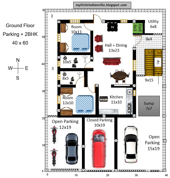 My Little Indian Villa: #5 2BHK & 3BHK in 40x60 South facing