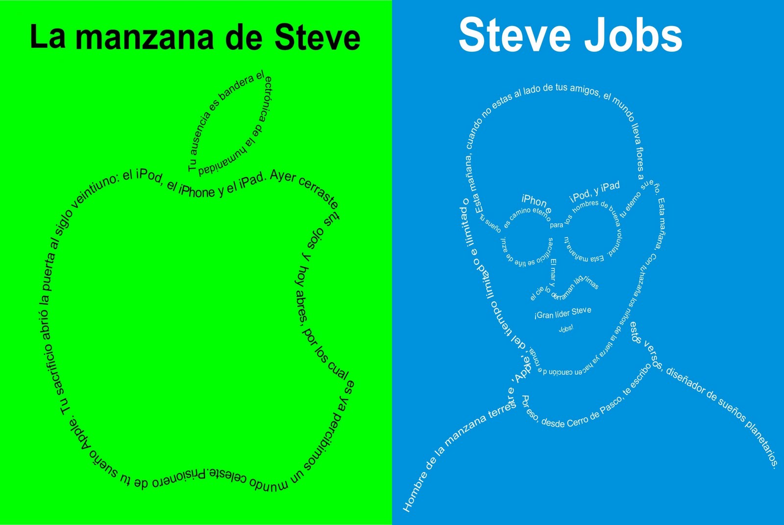 Suplemento cultural Solo 4: Steve Jobs en caligramas: singular homenaje ...