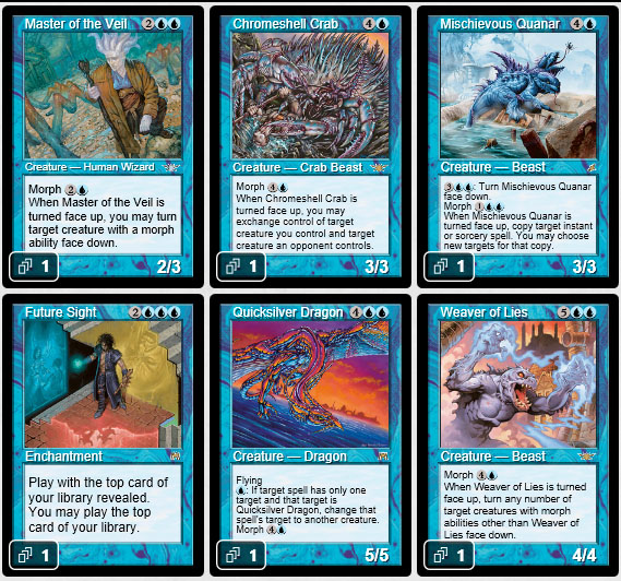 Magic the Gathering Adventures: Legacy Blue Morph cards