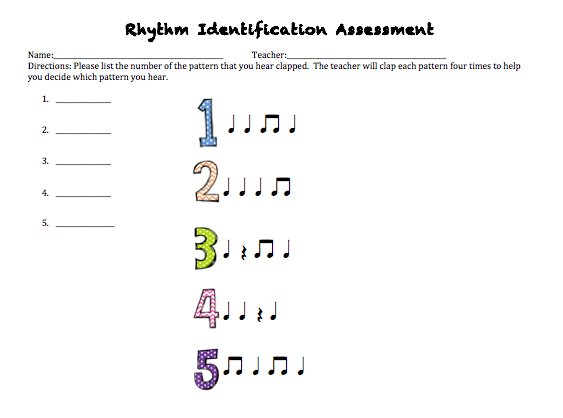 Treble in the Classroom: 5 Point Rhythm Assessments