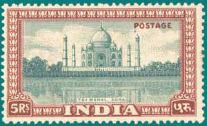 Stamps On Taj Mahal Issued by India