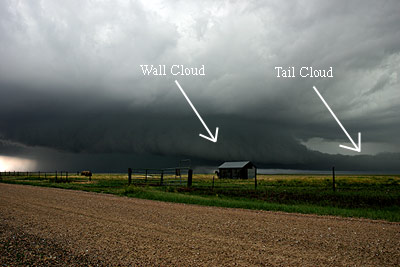 Super-Célula: Nuvem cauda (Tail cloud)