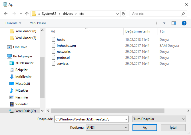 Windows 10'da Host dosyası nasıl düzenlenir