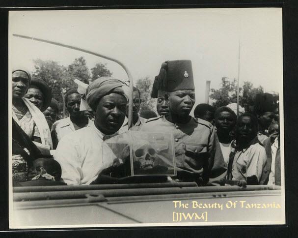 THE BEAUTY OF TANZANIA: CHIEF MKWAWA SKULL RETURN JUNE 1954