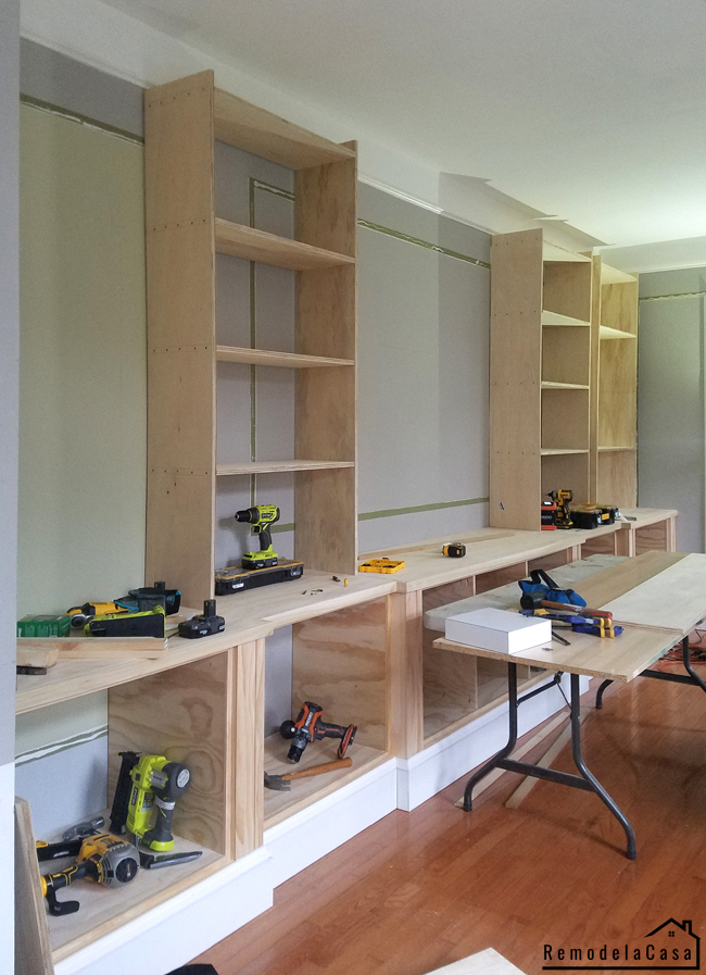 Family Room Built-In - Building and Installing The Shelves ...
