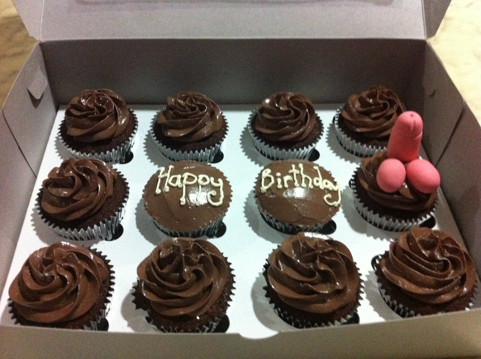 Cake in a Cup!: 11 Chocolate Cupcakes and 1 Pink "Willy"