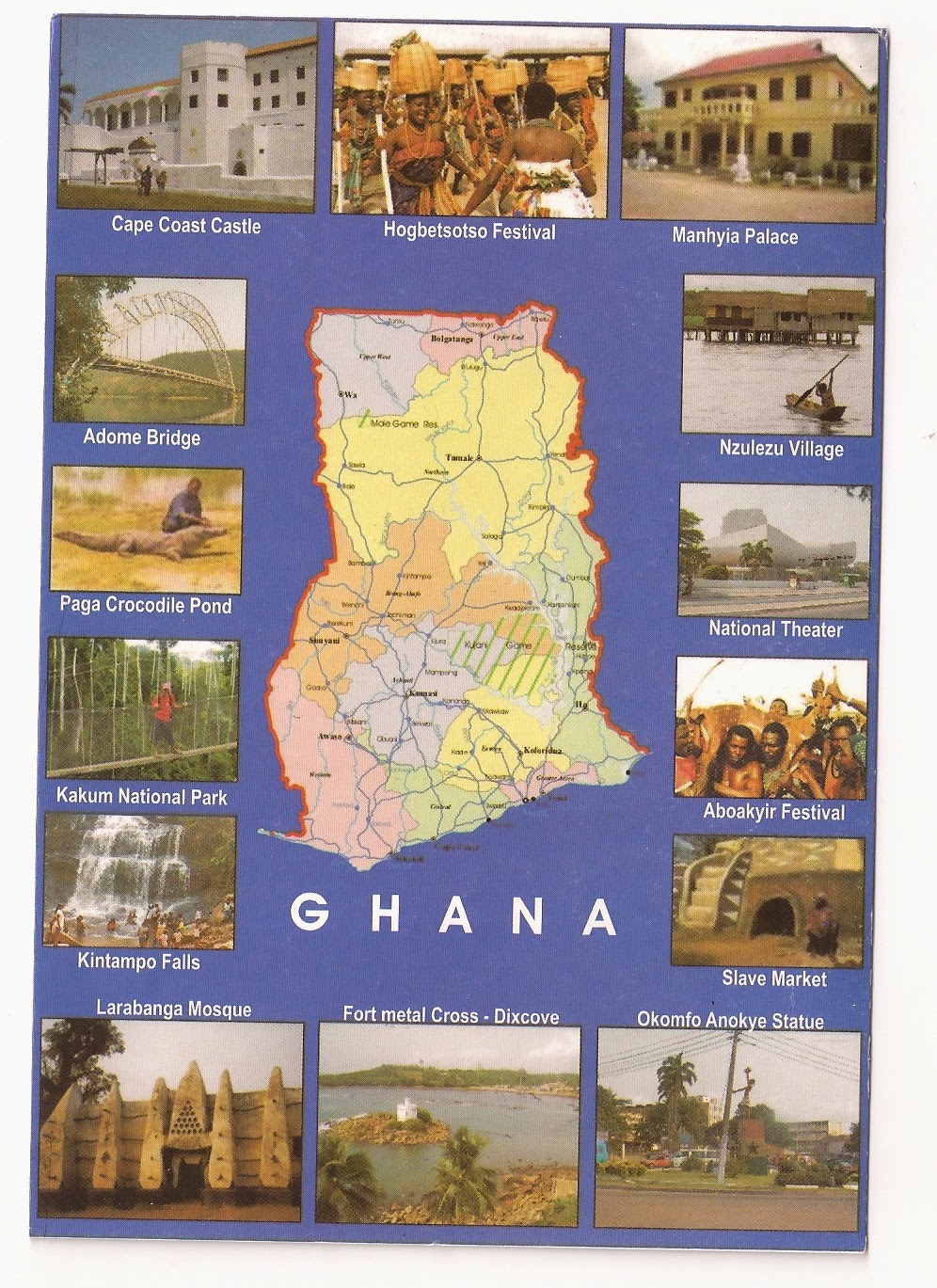 TRAVEL THE WORLD THROUGH POSTCARDS!!!: Ghana map