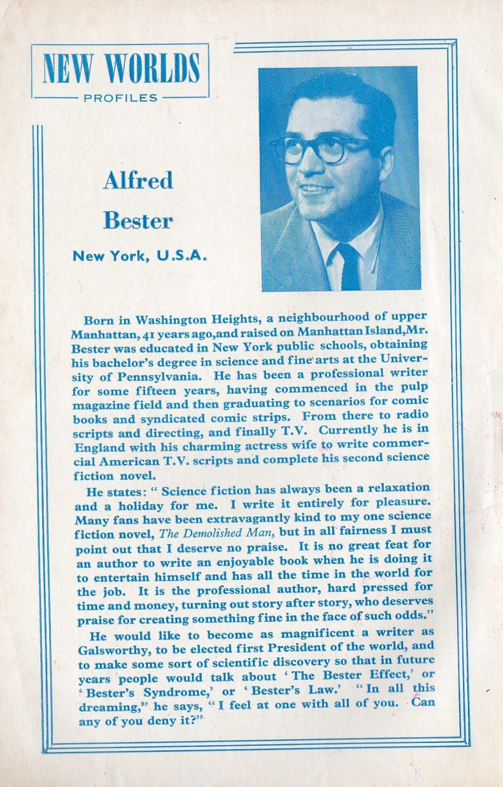 Eight Miles Higher: SF: 'THE GREAT SHORT FICTION OF ALFRED BESTER'