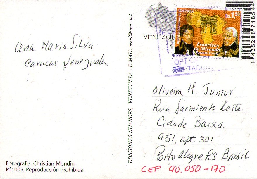 Postcards Journey: Venezuela - Map and Images