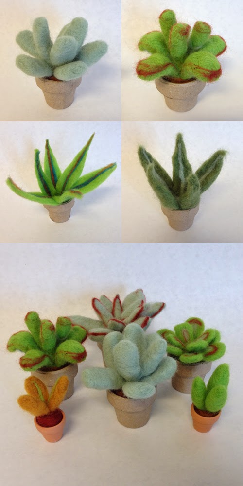Bird's Eye View Studio: Needle Felted Succulents.