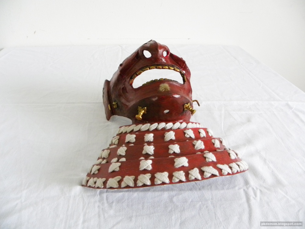 pkDemon Creations: Red Menpo mask with white lacing