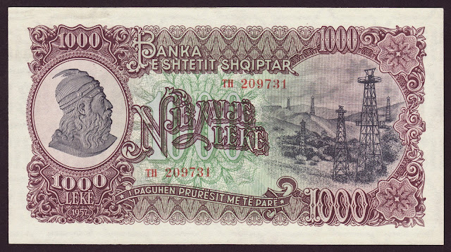 Albania 1000 Lek banknote 1957|World Banknotes & Coins Pictures | Old ...