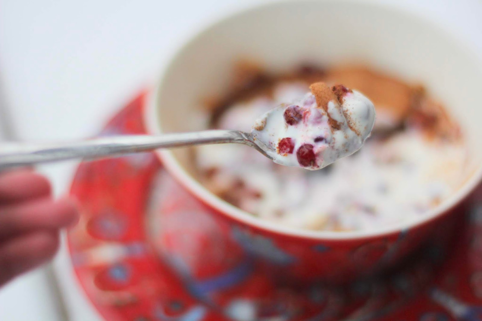 Dinan keittiö: Luukku 10: jouluinen maidoton puolukka"rahka"