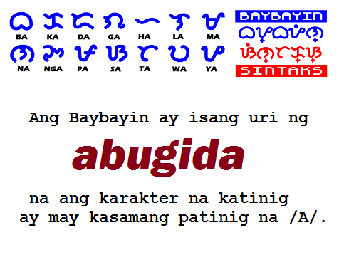 Baybayin Sintaks: Abugida