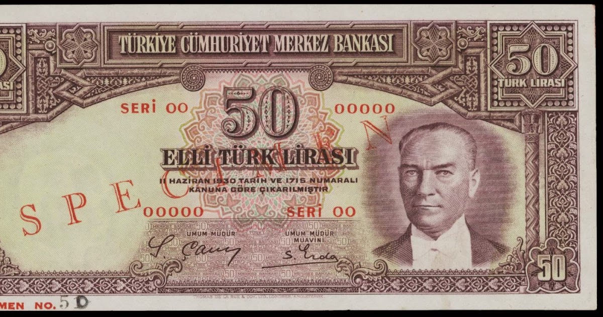 Turkey 50 Turkish Lira banknote 1930|World Banknotes & Coins Pictures ...